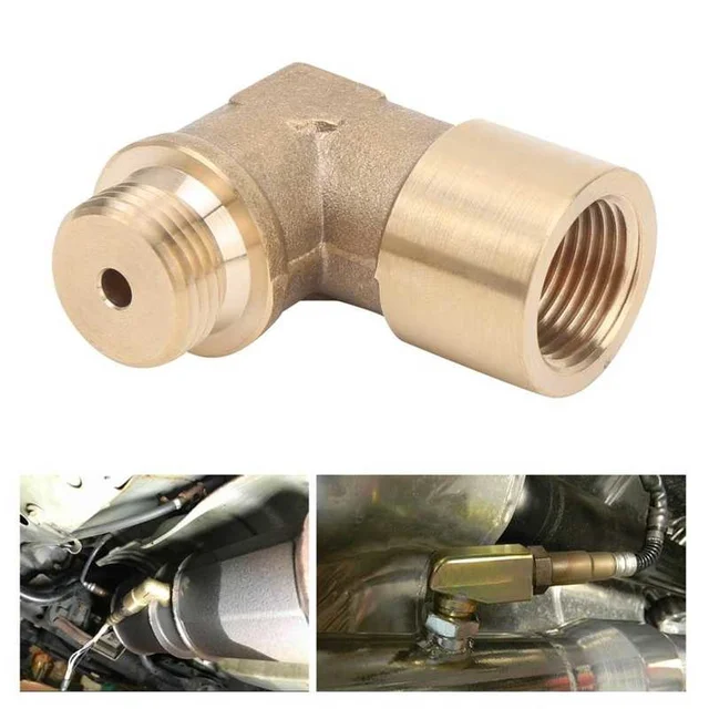 90 Degree Oxygen Sensor Extender M18x1.5 Brass Extension Spacer Adapter ...