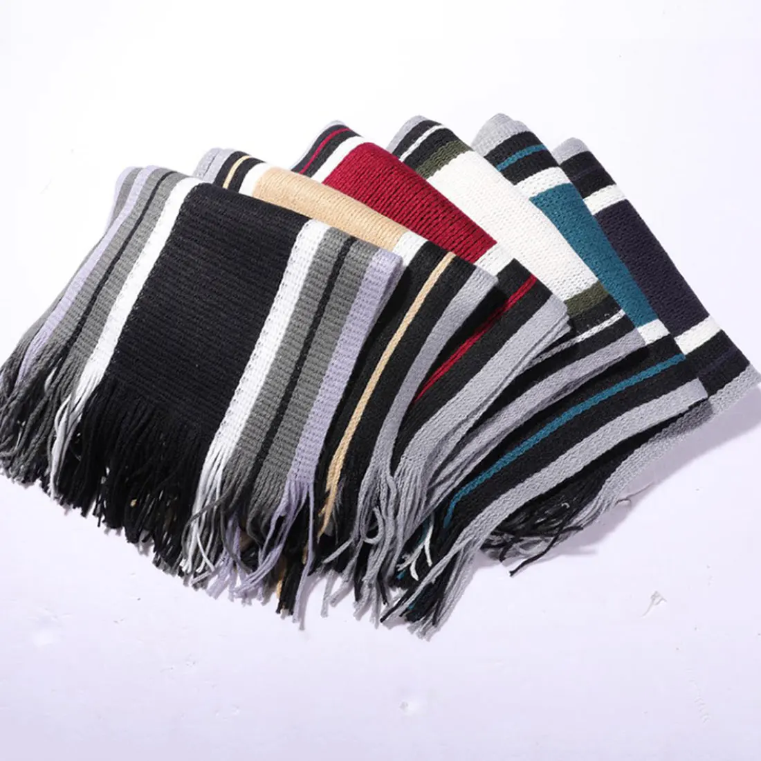 Полосатый осенний и зимний полосатый мужской шарф полосатый шарф ...