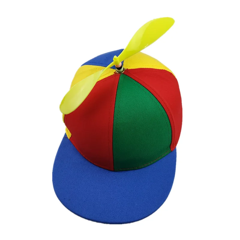 Colorful Patchwork Helicopter Propeller Baseball Cap With Fan 3 Sizes ...
