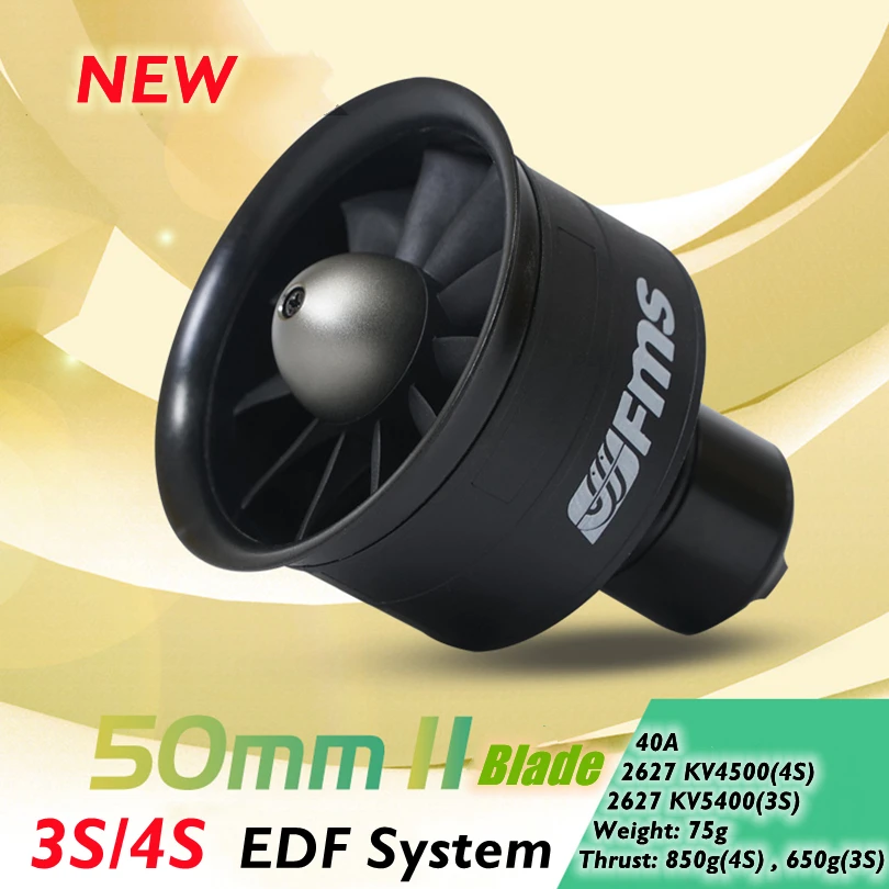 FMS 50mm Ducted Fan EDF Unit 11 blade With 2627 KV4500 (4S) / KV5400 ...