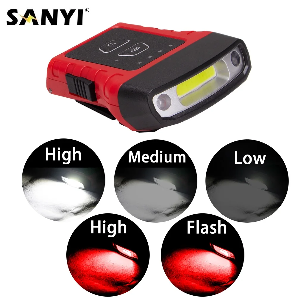 2-in-1-Cap-Light-Headlight-5-Modes-White-Red-COB-LED-Headlamp-USB ...