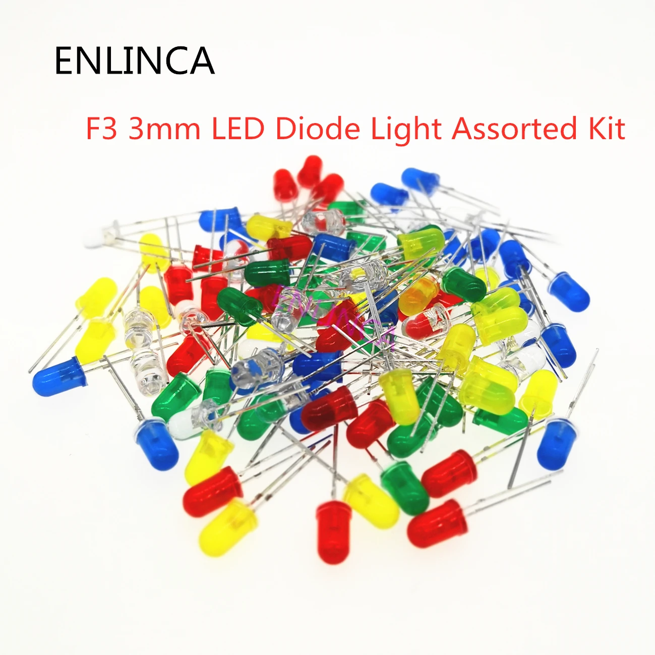 100 unids/lote F3 3MM, componente de diodo de luz LED redondo, verde ...