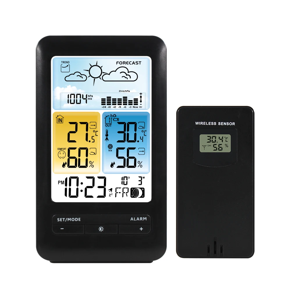 Digital-Clock-Weather-Station-Thermometer-Hygrometer-Meter-Wireless ...