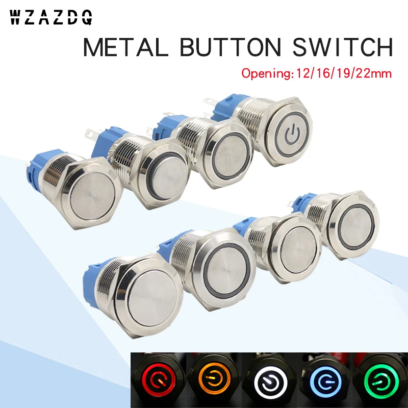 12-16-19-22MM-Metal-Push-Button-Switch-Waterproof-LED-Light-Self ...