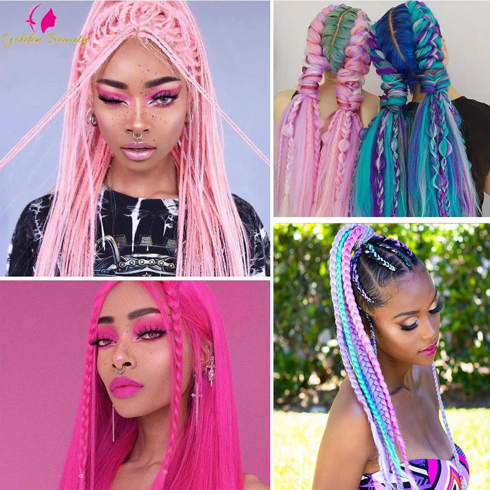 Pink Box Braids