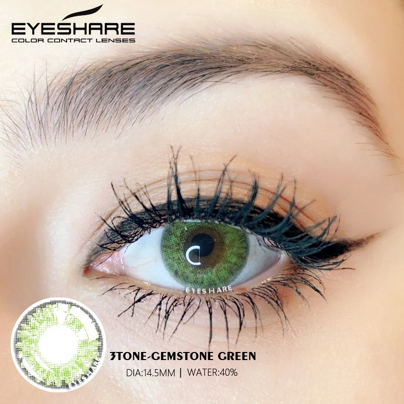 Gemstone Green Contacts On Brown Eyes
