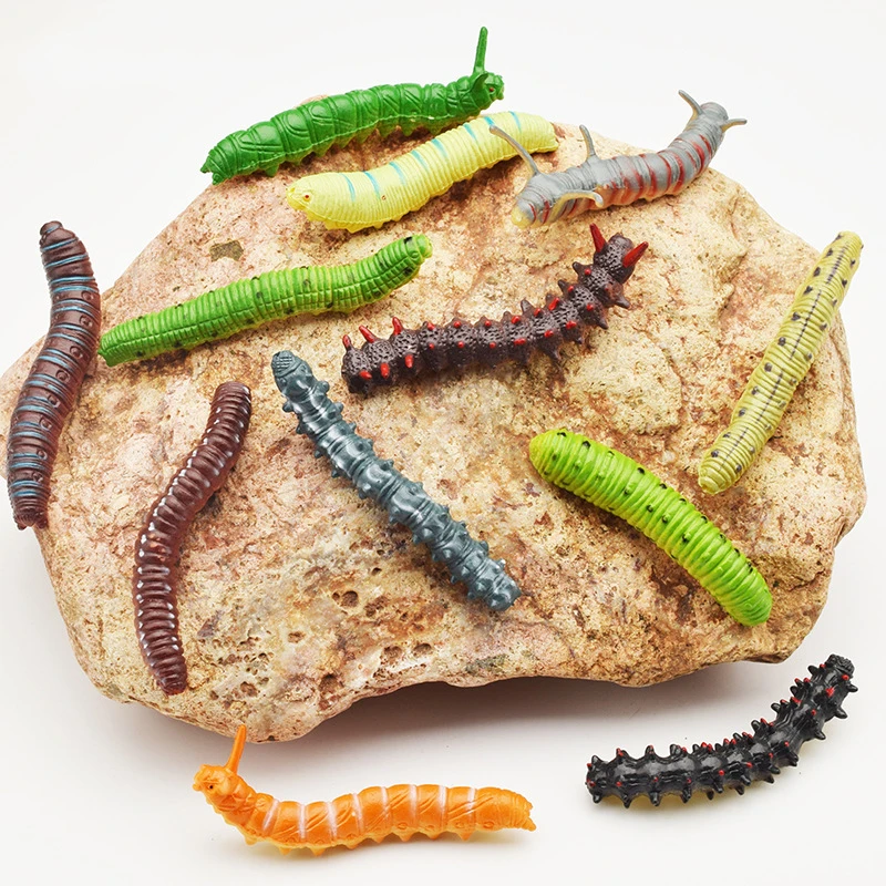 6pcs/lot Different Twisted Worms Realistic Fake Caterpillars Insects ...