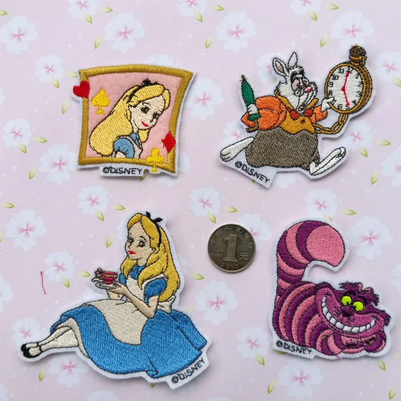 Disney Cartoon Embroidered Cloth With Alice Stickers Embroidery Patch ...