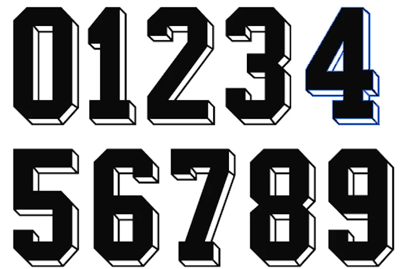 3D Custom Felt Football Nameset Customize Printing Soccer Numbers Heat 3D Custom Felt Football Nameset Customize Printing Soccer Numbers Heat