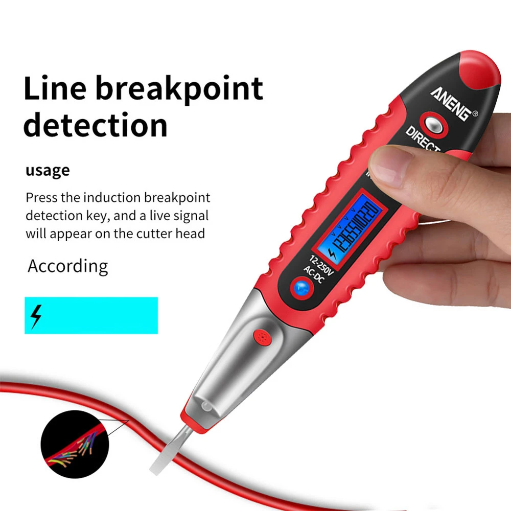 Digital Test Pencil Tester Electrical Lcd Display Screwdriver Voltage ...