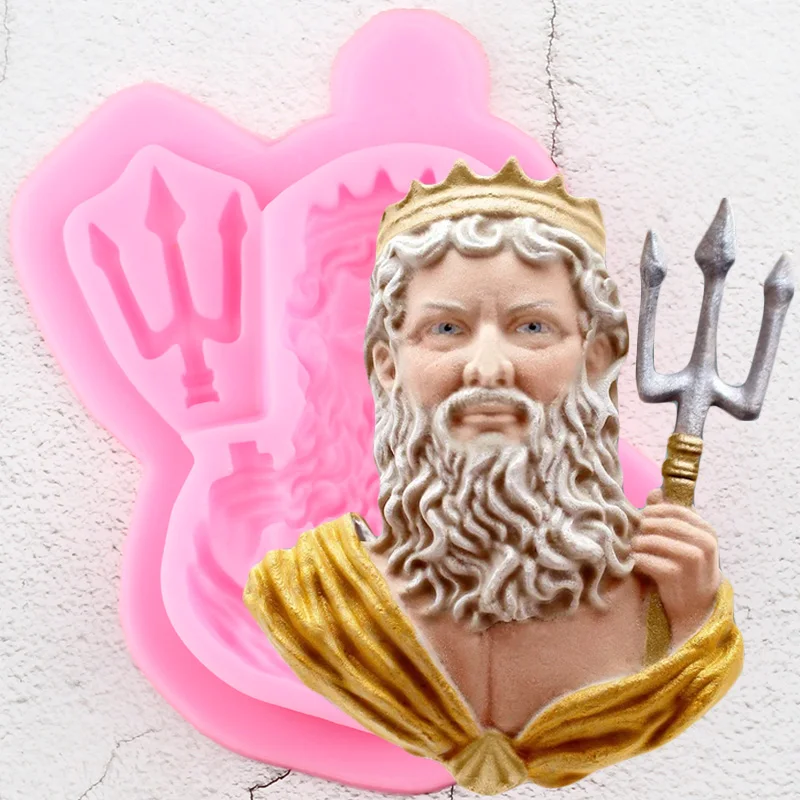 King-Neptune-Bust-Silicone-Mold-Cupcake-Topper-Fondant-Cake-Decorating ...