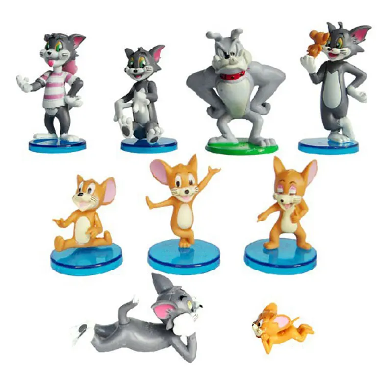 9pcs/set Jerry Cat and Mouse Cartoon anime PVC Action Figure Model Toys ...