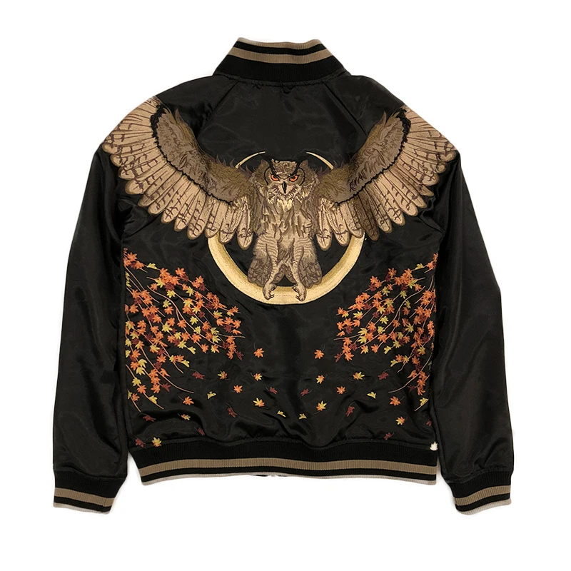 SALE-Nighthawk-Men-s-High-Quality-Reversible-Jacket-Embroidered-owl ...