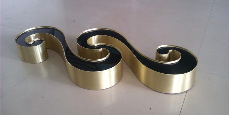 110mm Brushed Gold Channelume Led Sign Letters Aluminium Channel Letter ...