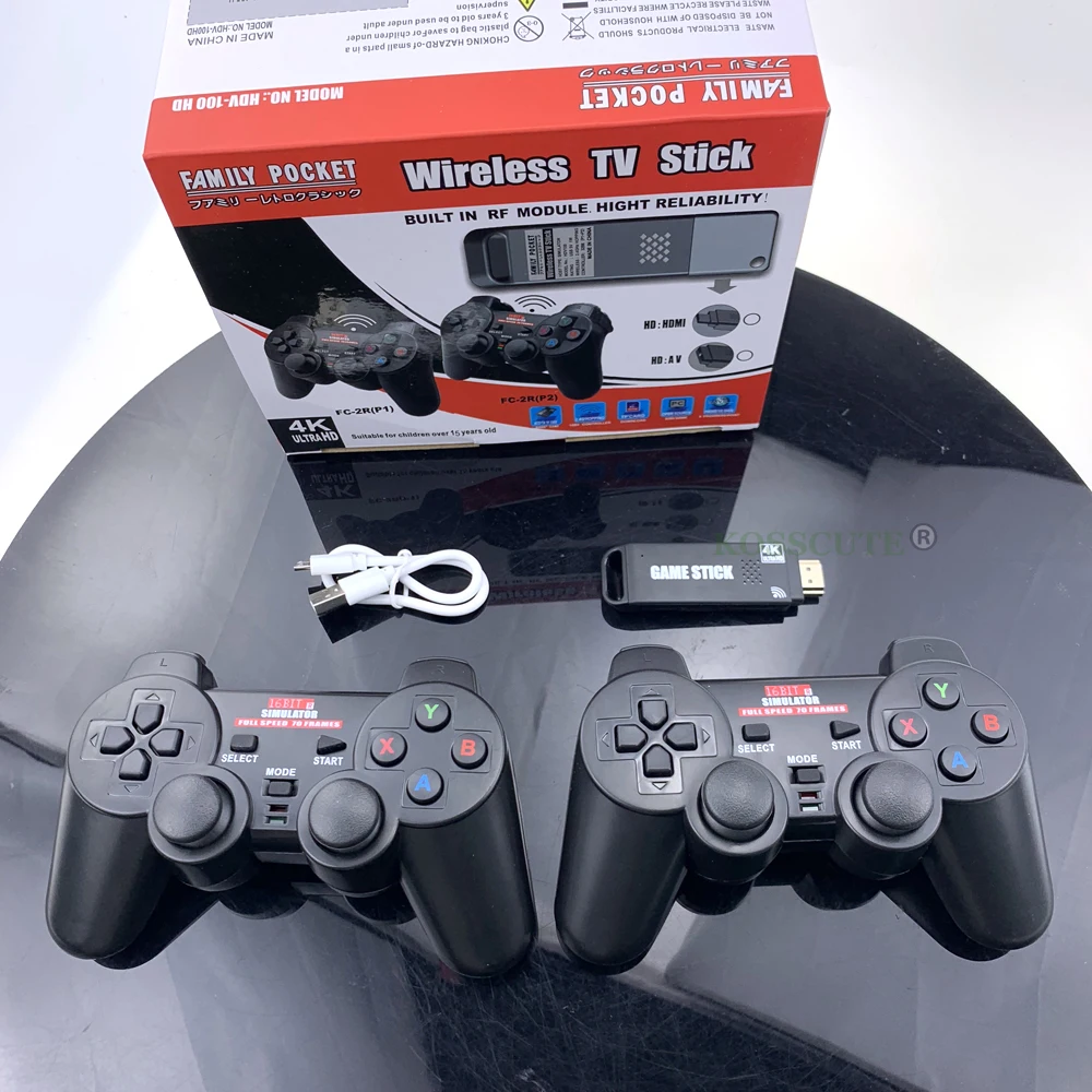 Hdv100 Tv Game Console Usb Wireless Console Game Stick 16 Bit Mini 2.4g ...