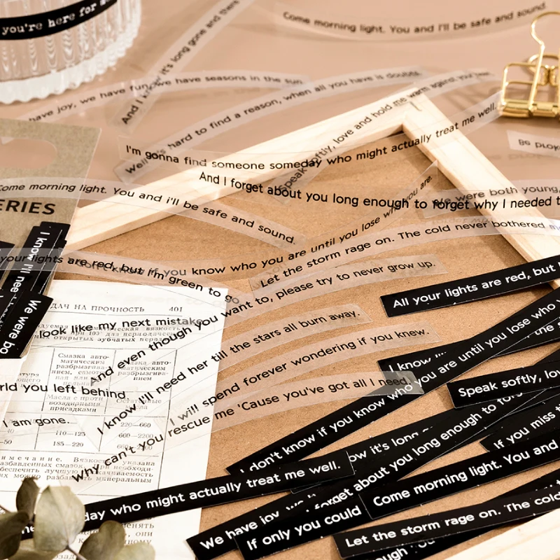 JIANQI-40-pcs-Strip-English-Stickers-pack-DIY-Decorative-Scrapbooking ...