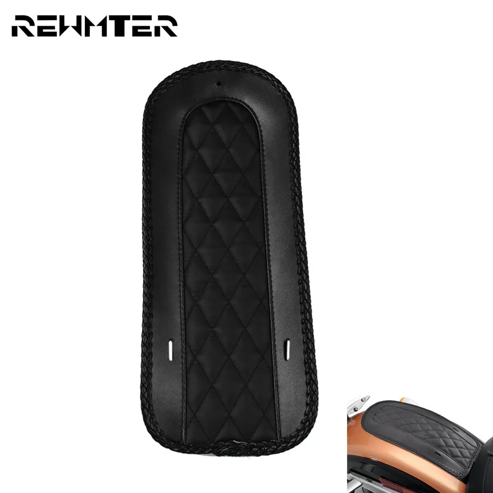 1PC Motorcycle Leather Rear Fender Bib Solo Seat Cover Black For Harley ...