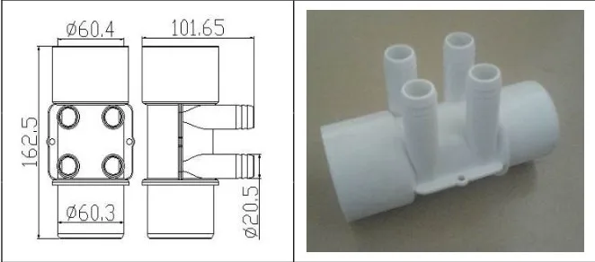 Pvc Water Plumbing Manifold 2"4 Pcs 3/4" Ports Without Dead End , 2 ...