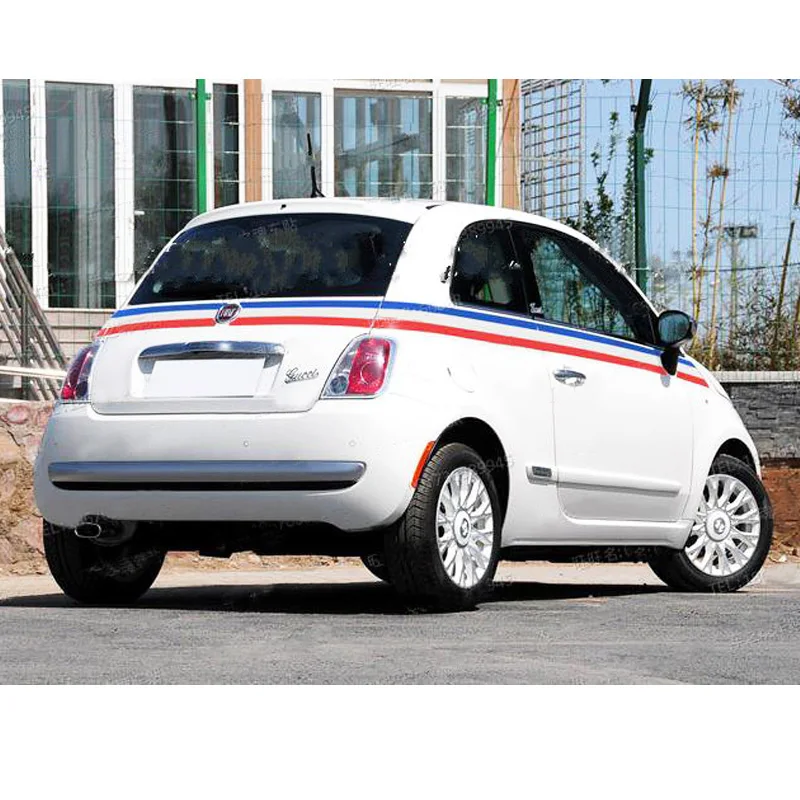White Fiat Red Strip