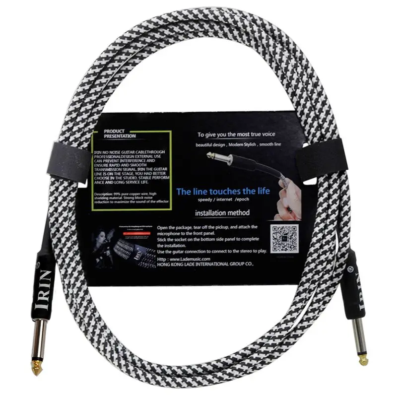 XSXS IRIN Cable de Audio niquelado Nylon trenzado 6,5mm Jack macho a ...