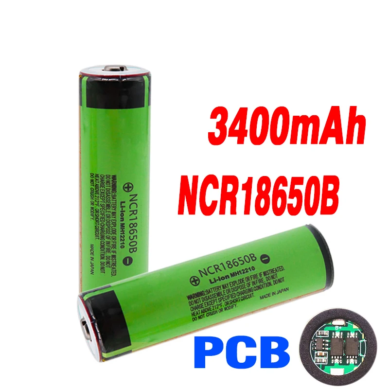 18650 аккумулятор 3400 мАч 3,7 в литиевая батарея для NCR18650B 3400 ...