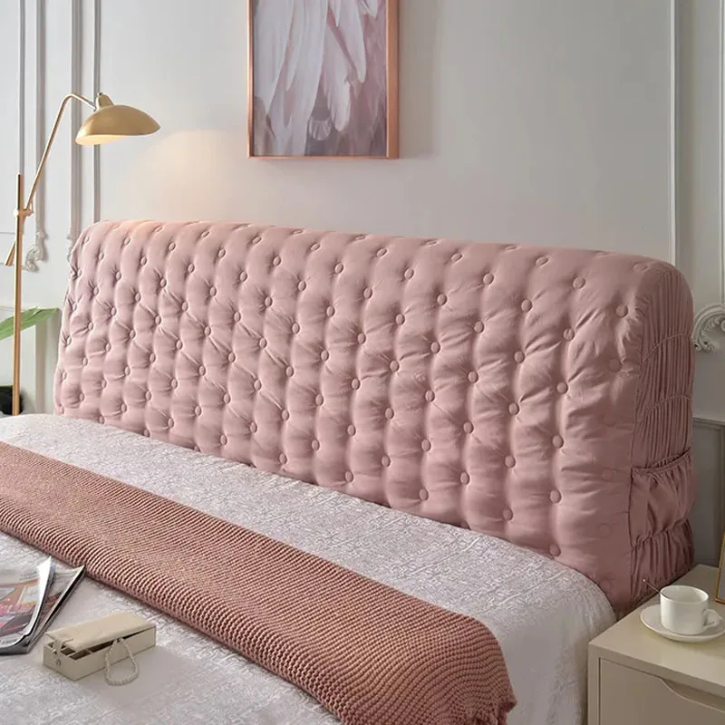 Thickened Double sided Cotton Interlayer Bed Head Dust Cover Fully ...