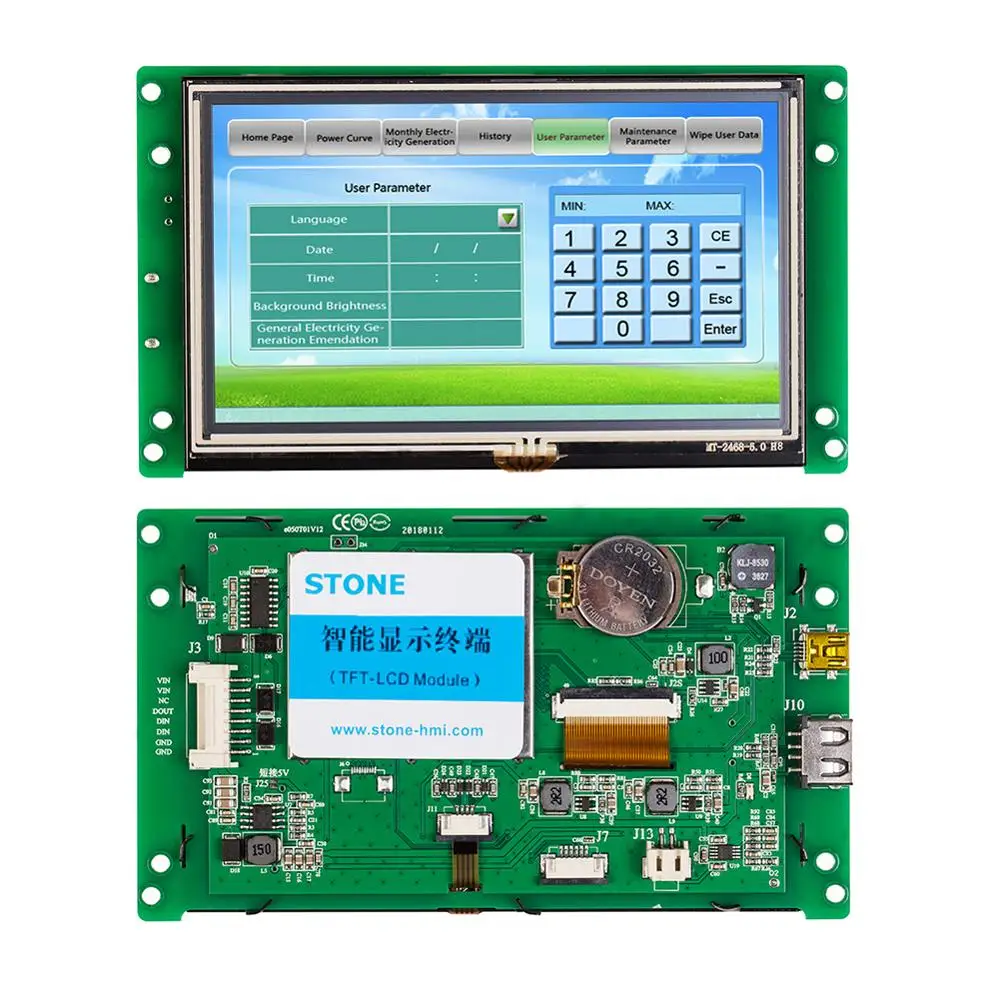 Small LCD Screen Display 5.0" with Controller Board + Serial Interface ...