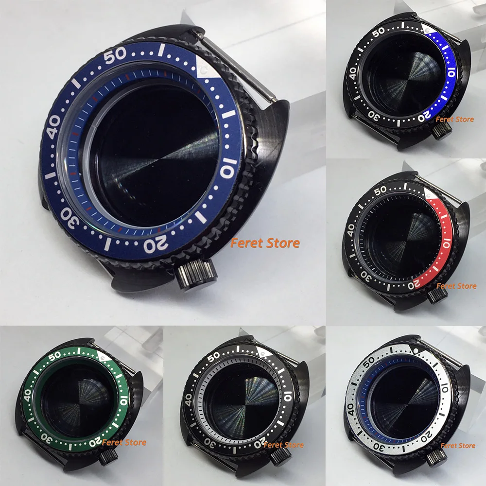 Bliger 45mm Black Pvd Case Blue Aluminum Bezel Sapphire Glass Stainless ...