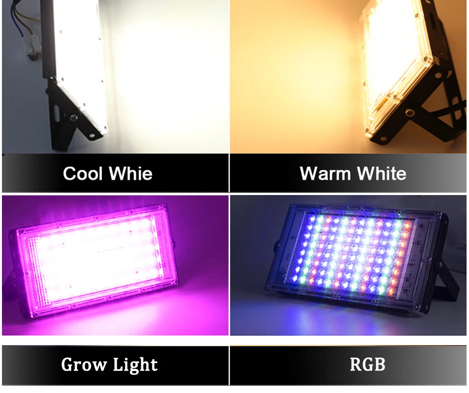 Projecteur LED 220V Extérieur Lampadaire étanche 50W Cultiver une lampe ...