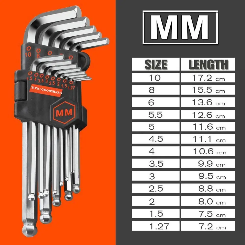 Allen Wrench Size Chart