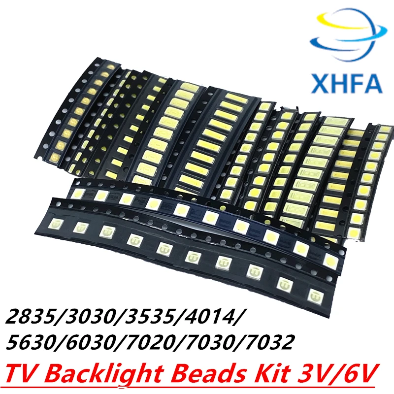 20*20 = 400 pces 1 2w smd led kit 3v/6v 2835/3030/2828/3535/5630/7020/7030/4020 branco frio para ...