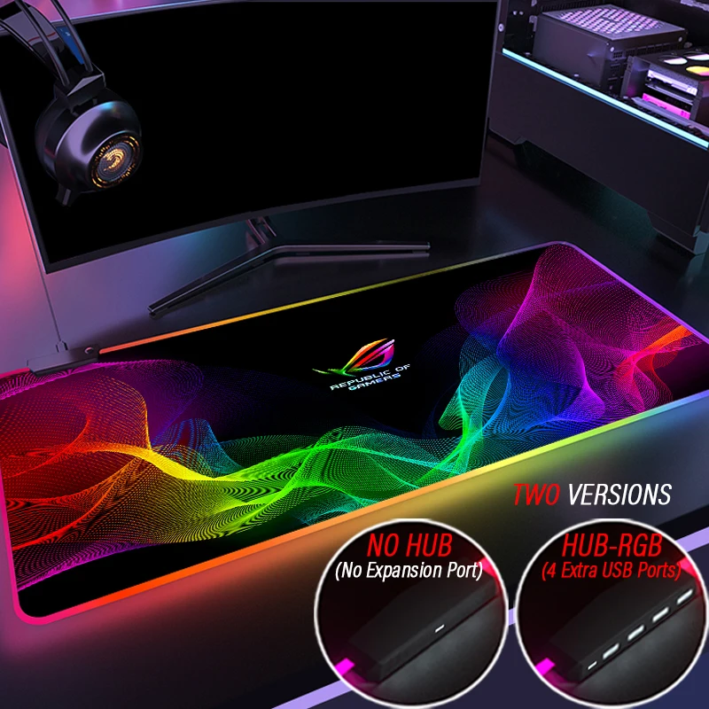 Large Asus Hub Illumination Mouse Pad Rog Xxl 4 Port Usb Mat Republic ...