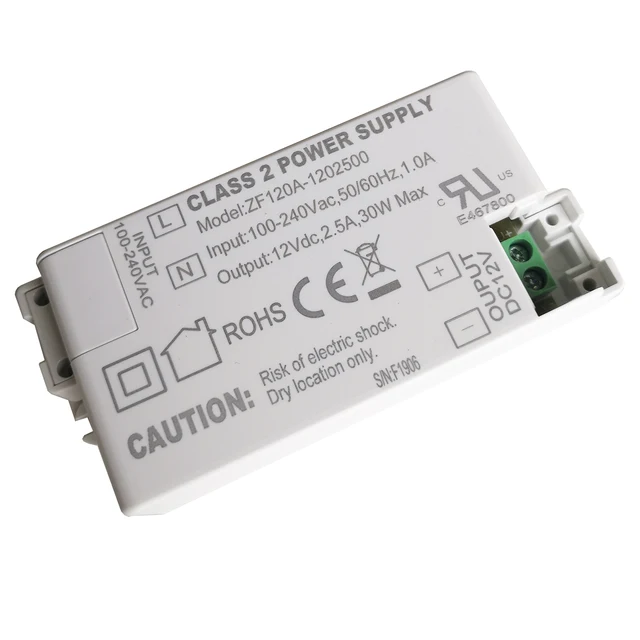 ZF120A-1202500 ZF120A-1205000 12VDC 2.5A 30W 5A 60W AC/DC Adapter LED ...