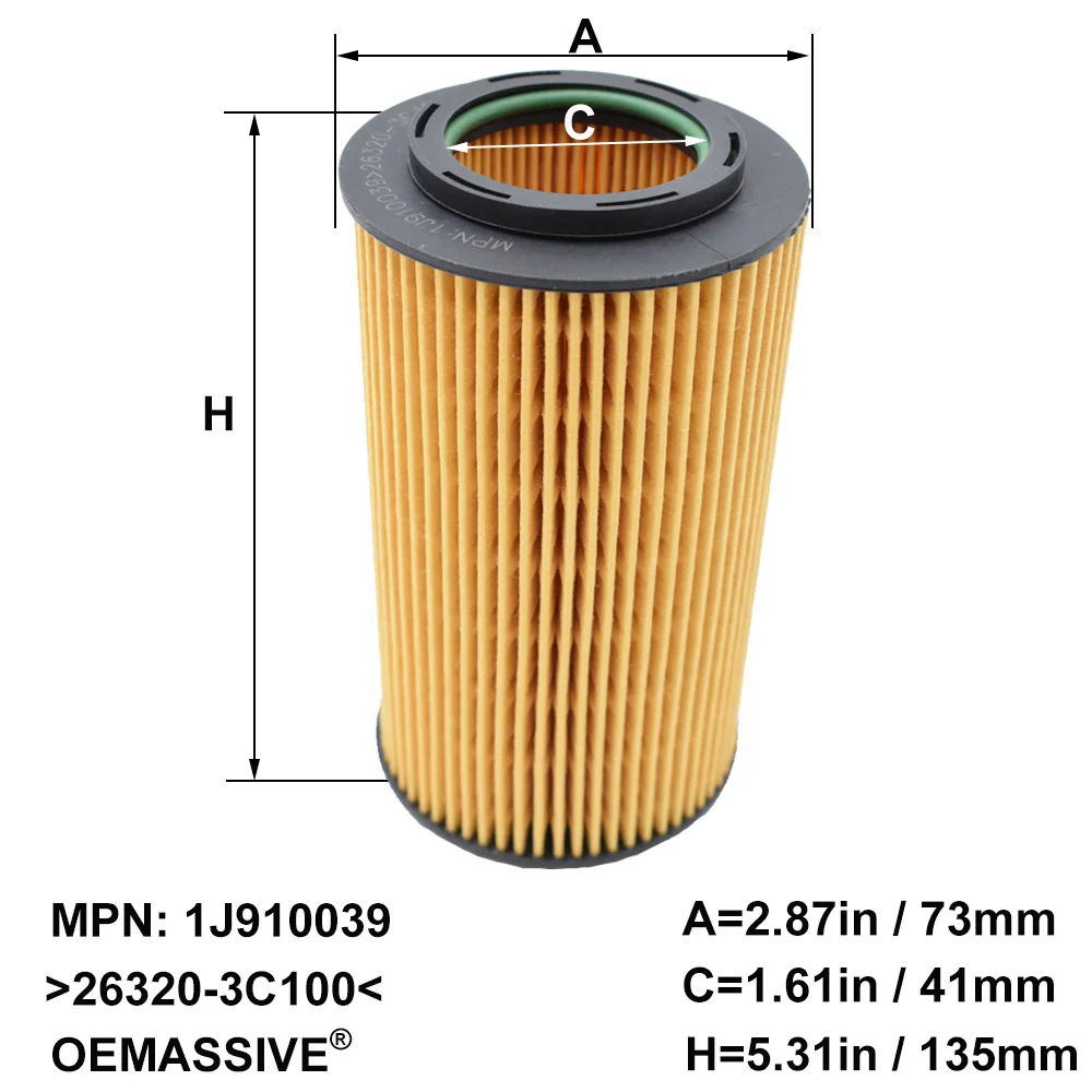 Oil Filter 26320-3C100 For Hyundai Santa Fe CM 2007 2008 2009 3.3L ...