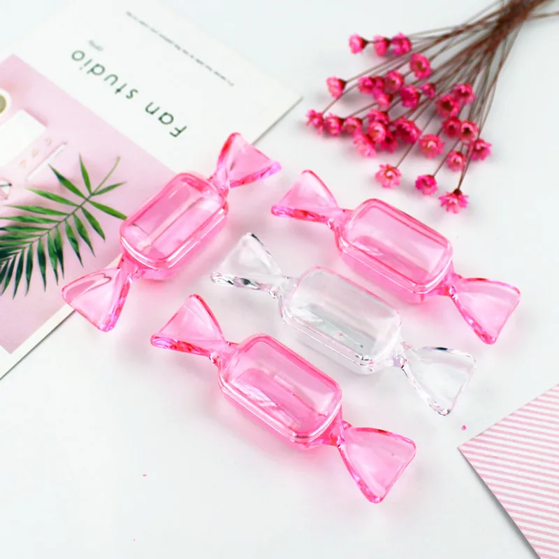 8pcs/Pack Pink Clear 5ml Cosmetic Pot Jars Candy Shpaed 5g Eyeshadows ...