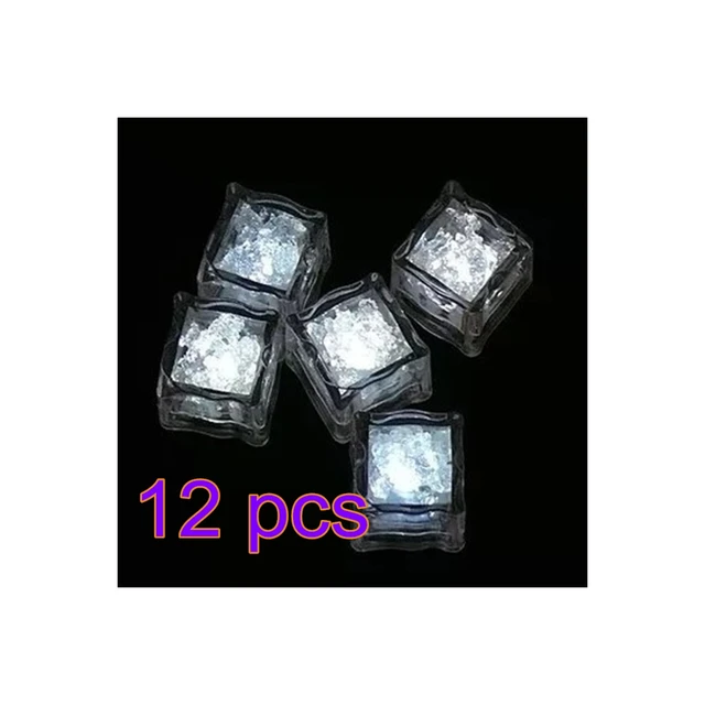 1/12pcs LED Ice Cubes Glowing Party Ball Flash Light Luminous Neon ...