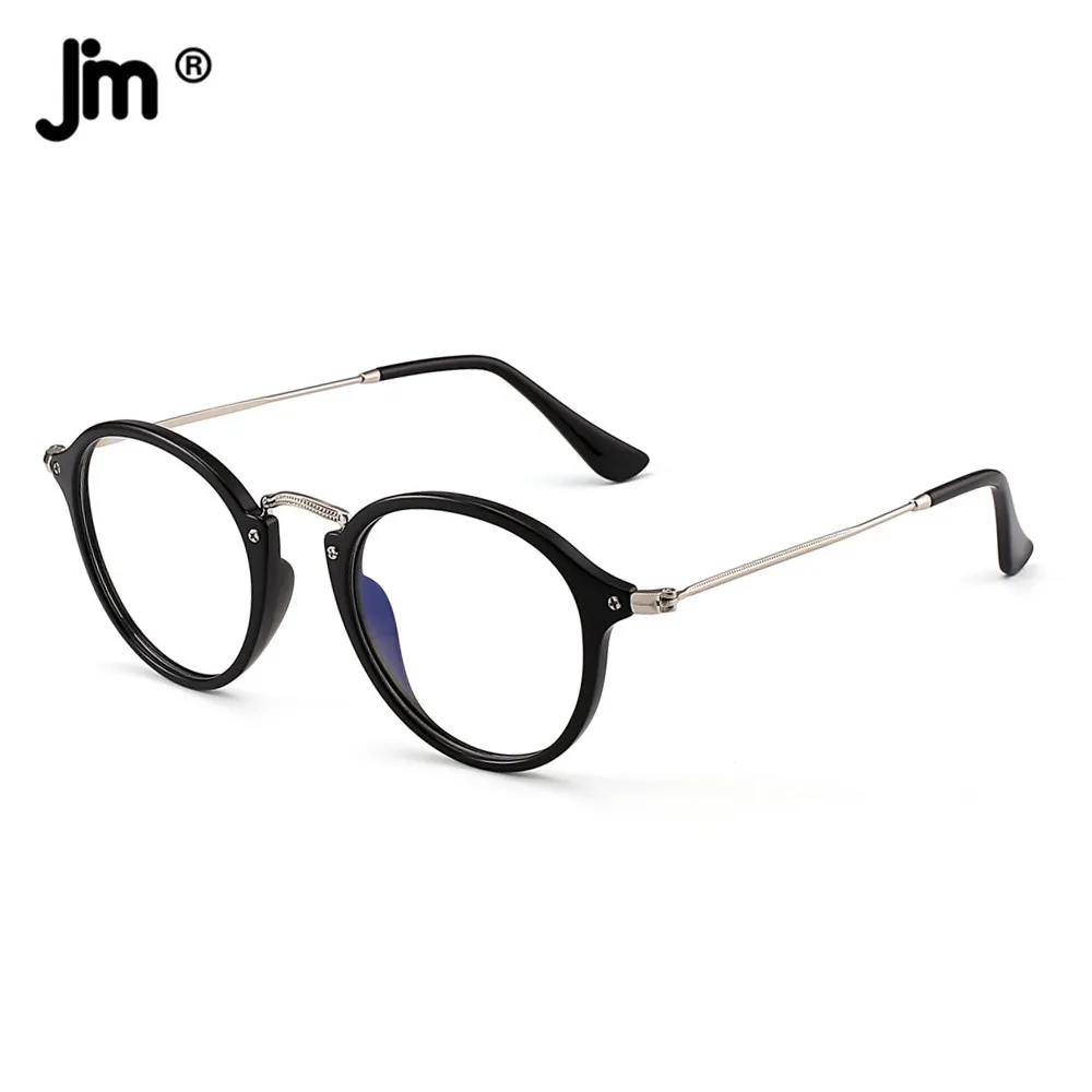 JM Round BLue Light Glasses for Women Vintage Computer Clear Fake ...