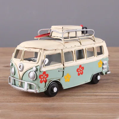 mini-car-model-toys-Retro-classic-car-camping-bus-iron-ornaments-home ...