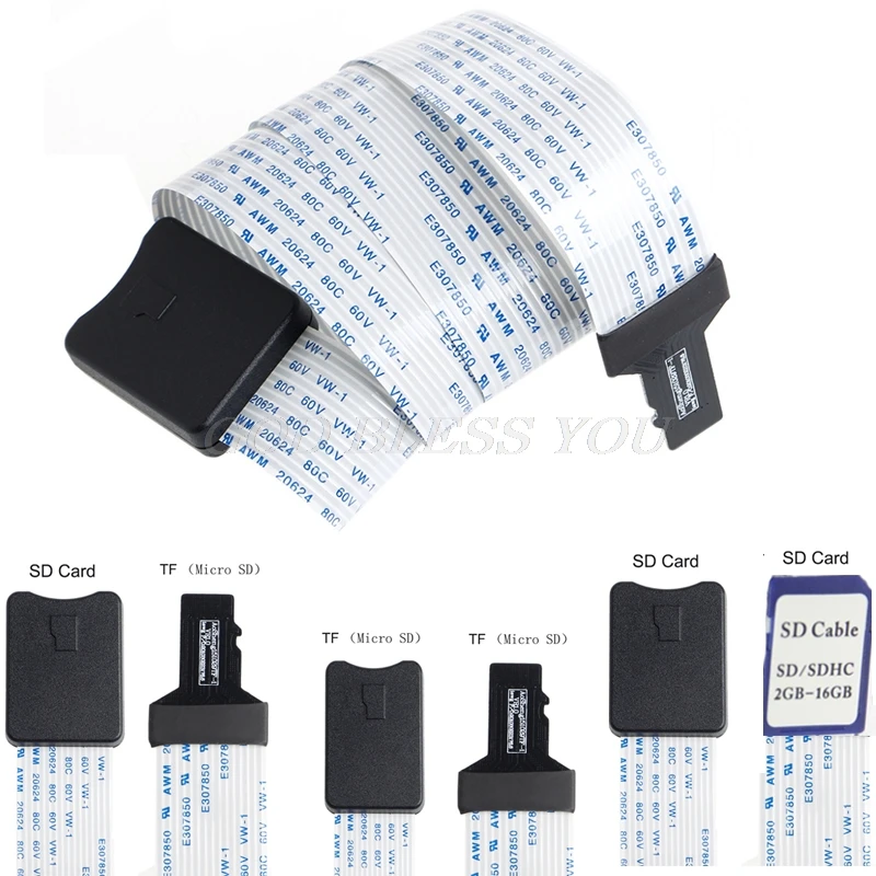 48CM/60CM SD Card Female To TF Micro SD Male SD To SD/TF To TF Flexible ...
