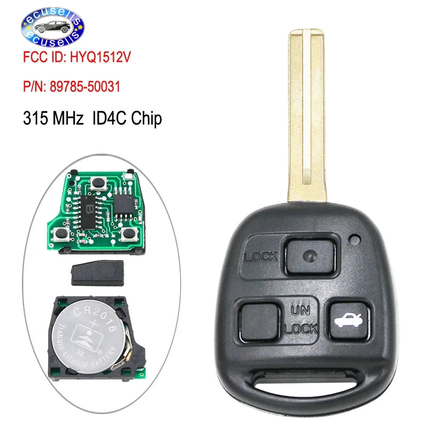 3 Buttons Remote Car Key Fob for Lexus 2001 2005 GS430 IS300 1998 2000 ...