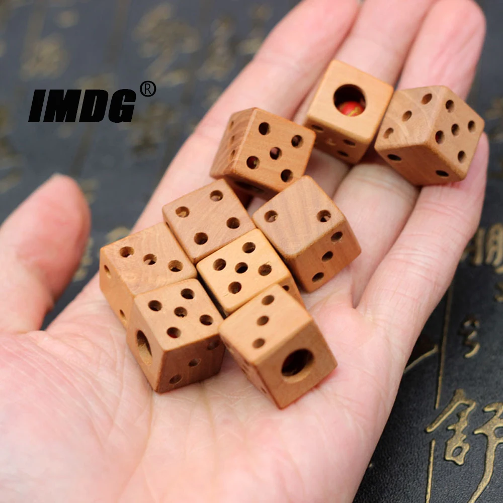 1pcs Mahogany Wood Dice 16mm Hollow Carving Wooden Crafts Gift Pendant ...