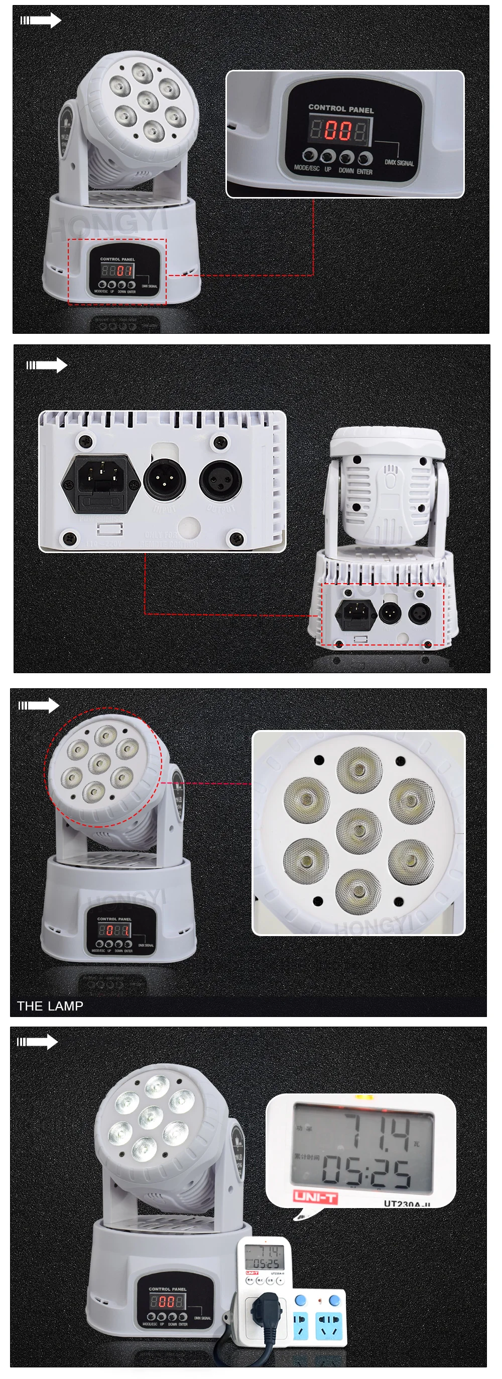 White Led Mini Wash 7X12W Moving Head Light Disco Party Light Led Wash ...