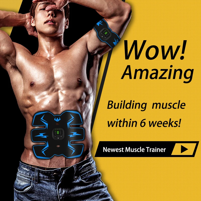 EMS Muscle Stimulator Abdominal Muscle Trainer Toner Body Fitness ...
