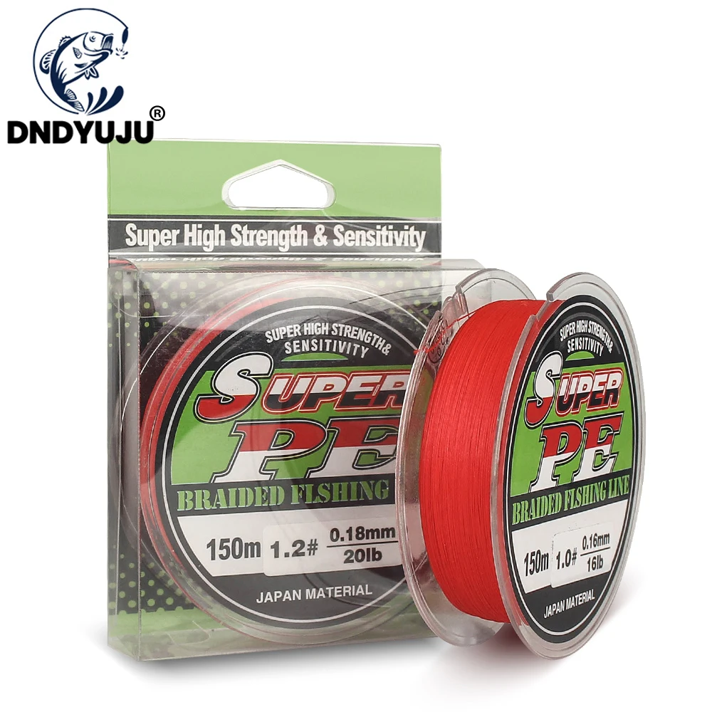 DNDYUJU-150m-Fishing-Line-8-Strand-Braided-PE-Line-Red-12-40LB-Fiber ...