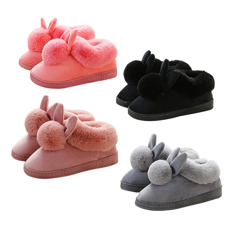 Shujin Female Autumn And Winter Cotton Slippers Fur Rabbit Home Warm ...