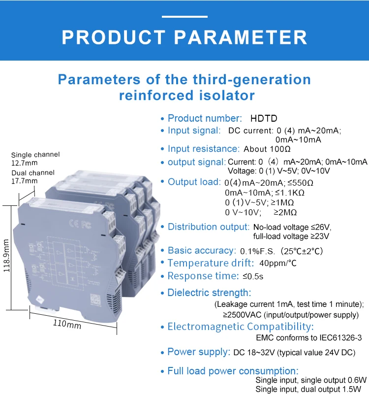 Nuovo Splitter 4-20mA Isolato 1-ch 4-20mA A Canali 4-20mA, 60% OFF