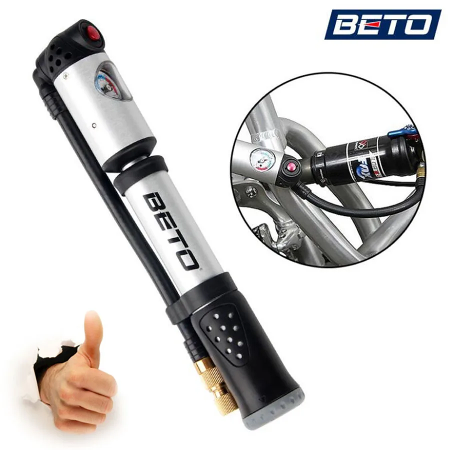 자전거 타이어 충격 펌프 슈레이더 프레스타 자전거 300psi 게이지 광산 핸드 펌프 호스 어댑터 자전거 에어 사이클 에어