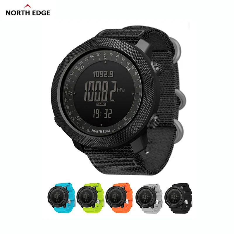 남성용 스마트 워치 North Edge APACHE 3, 스포츠 디지털 스마트워치, 대기 고도계, 기압계, 나침반, 육군 방수 ...