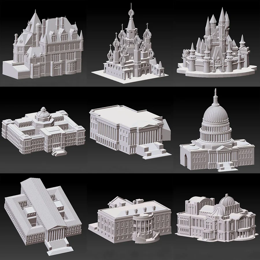 3d Stl Model Buildings For Cnc Or 3d Printers Varied Famous ...