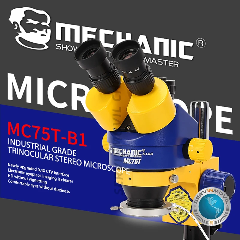 Mechanic Mc75t-b1 Large Wide-angle Lifting Trinocular Microscope High ...